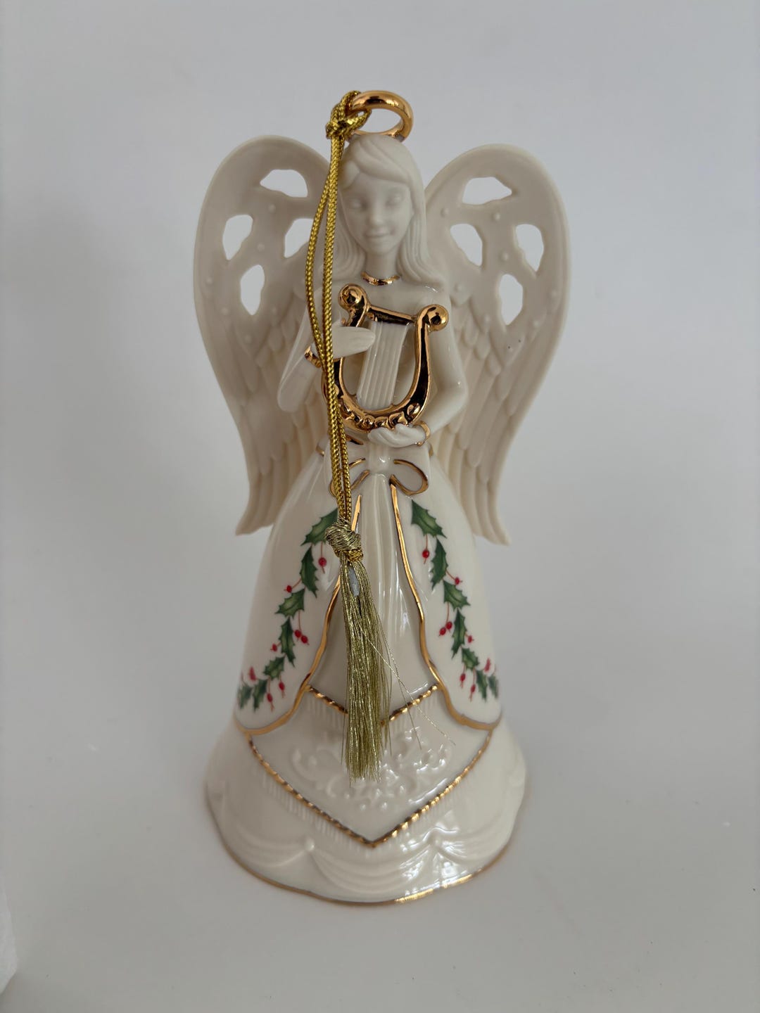 Lenox Holiday Angel Bell Ornament – 6” Porcelain With Gold Accents ...