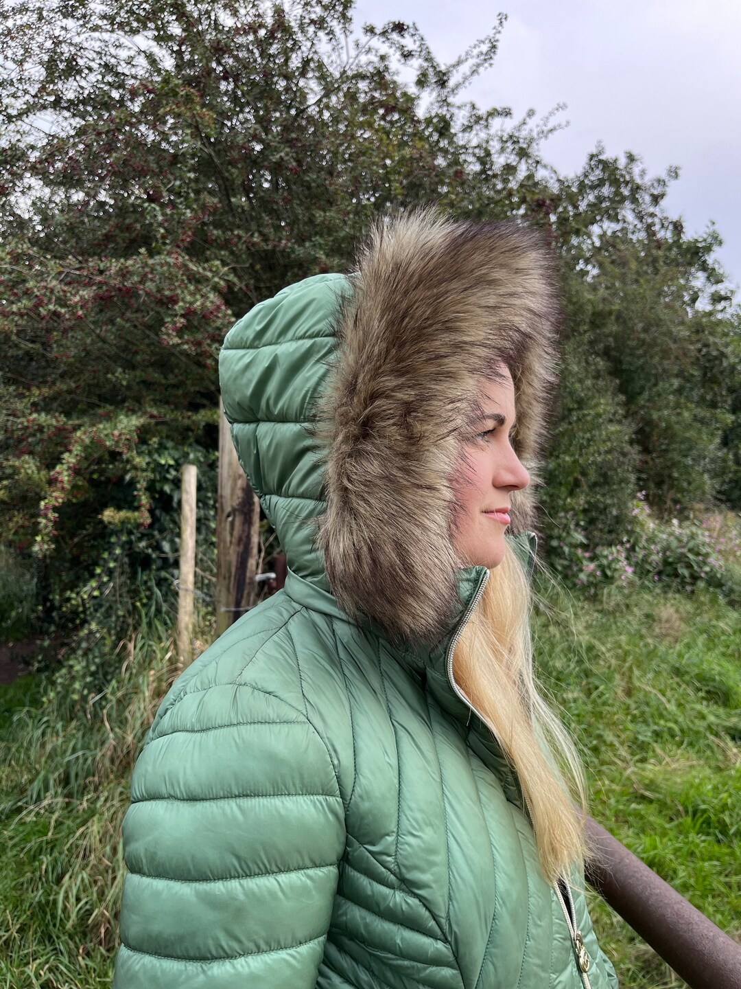 Faux Fur Hood Trim, Luxury Tweed Lined Sable Mink AL Large and Fluffy ...