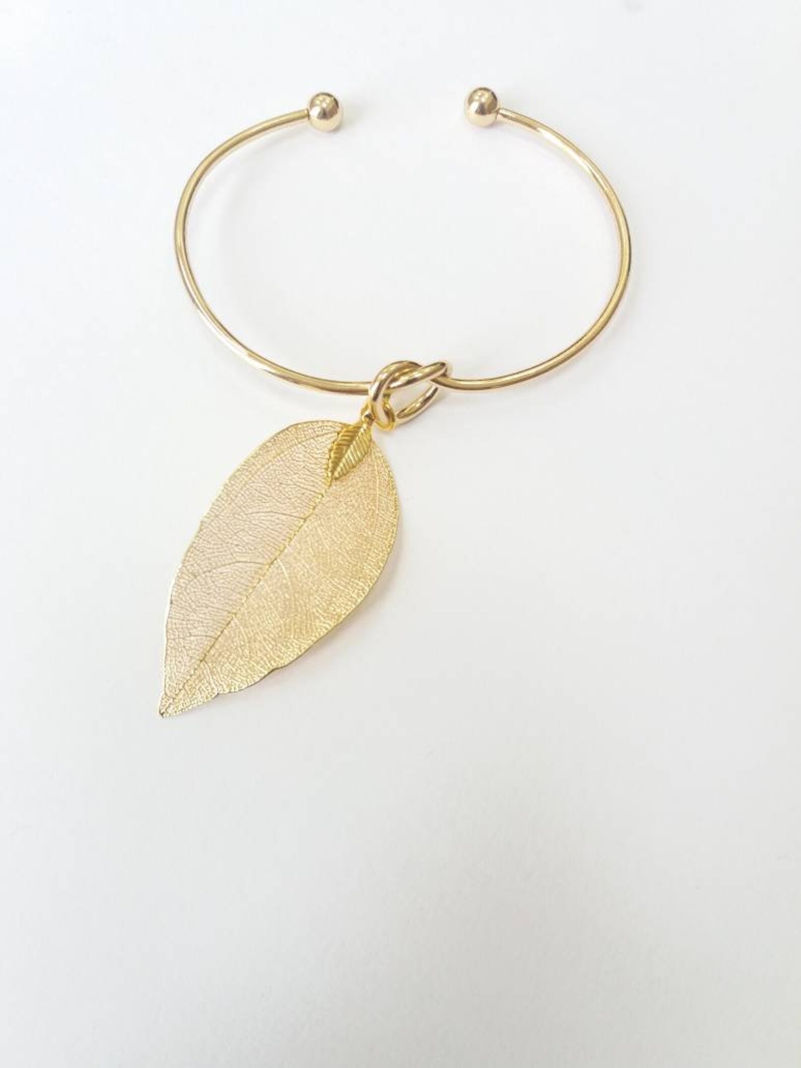 Real Leaf Bracelet Gold Leaf Bracelet Real Leaf Bangle Gold Dipped ...