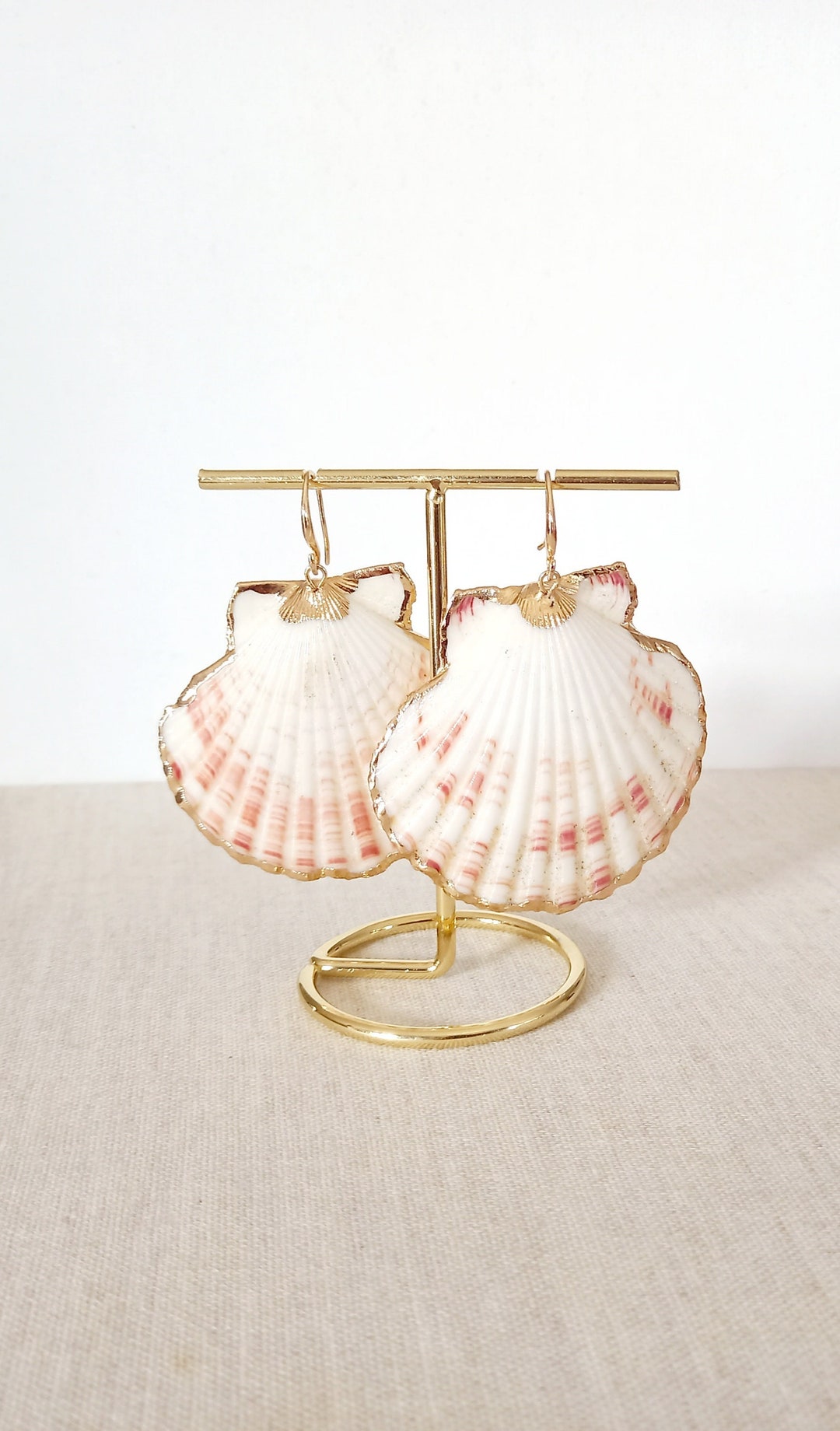 Scallop Shell Real Scallop Shell Earrings Gold Scallop Shell Earrings ...