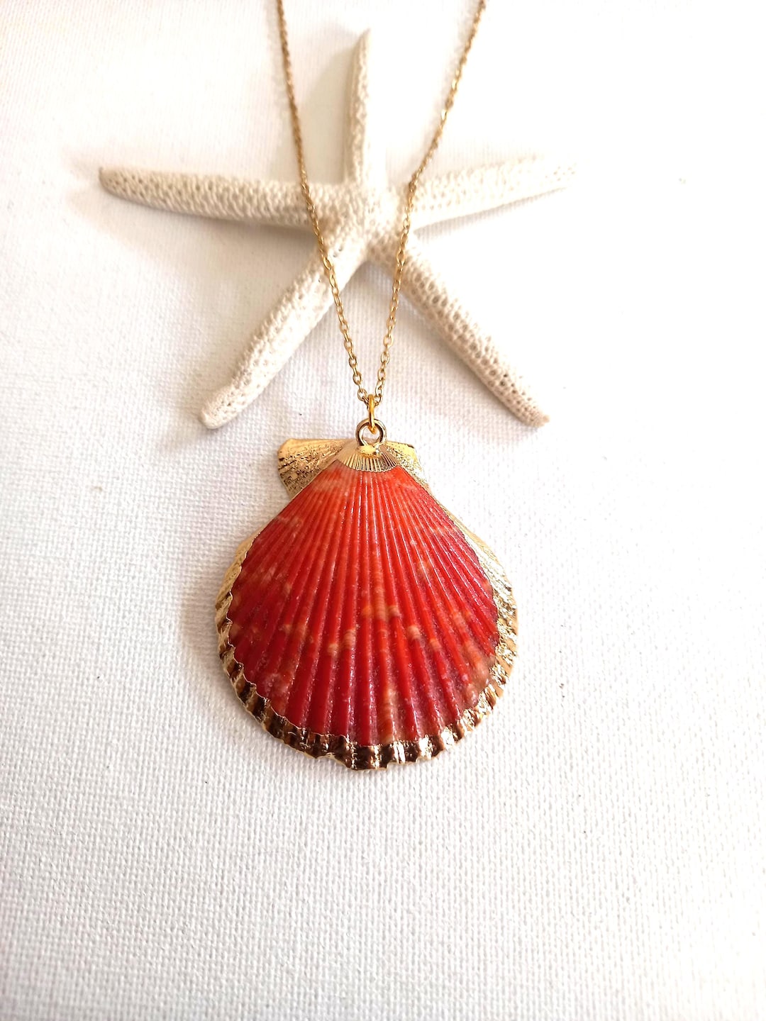 Gold Shell Necklace Gold Sea Shell Necklace Gold Shell Charm Necklace ...