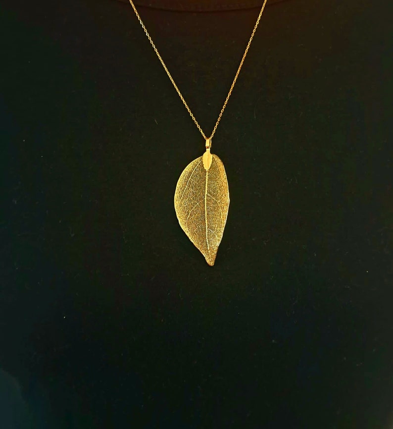 Real Leaf Necklace, 24K Gold Dipped Leaf Necklace, Real Leaf Jewelry ...