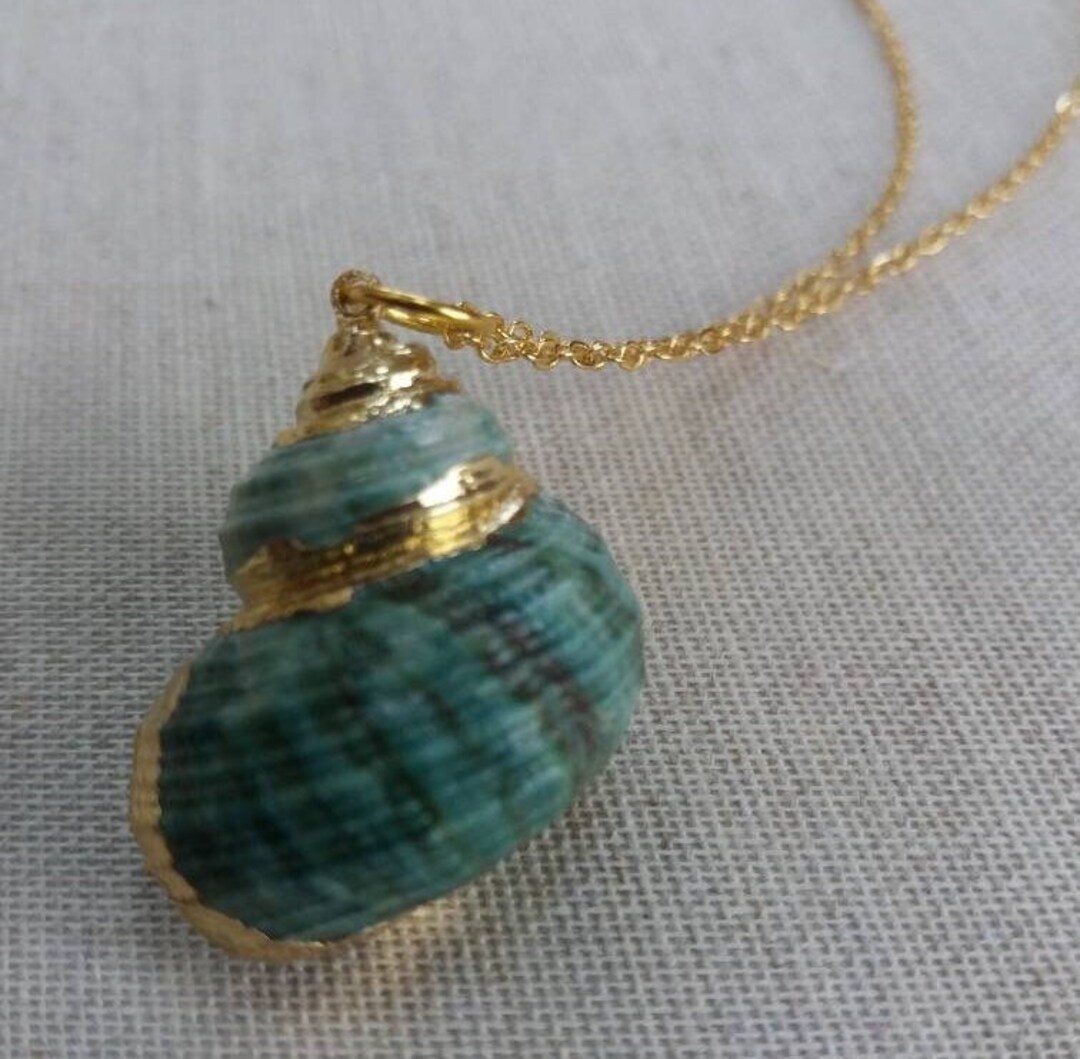 Gold Plated Shell Gold Shell Jewelry Gold Shell Necklace Gold Sea Shell ...
