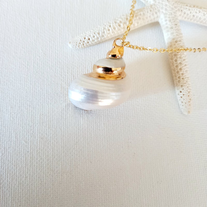 Gold Shell Necklace - Etsy