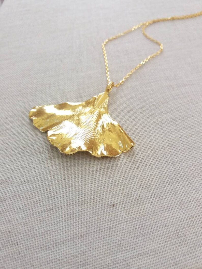 Gingko Leaf Necklace 18K Gold Dipped Leaf Necklace Real Leaf Necklace ...