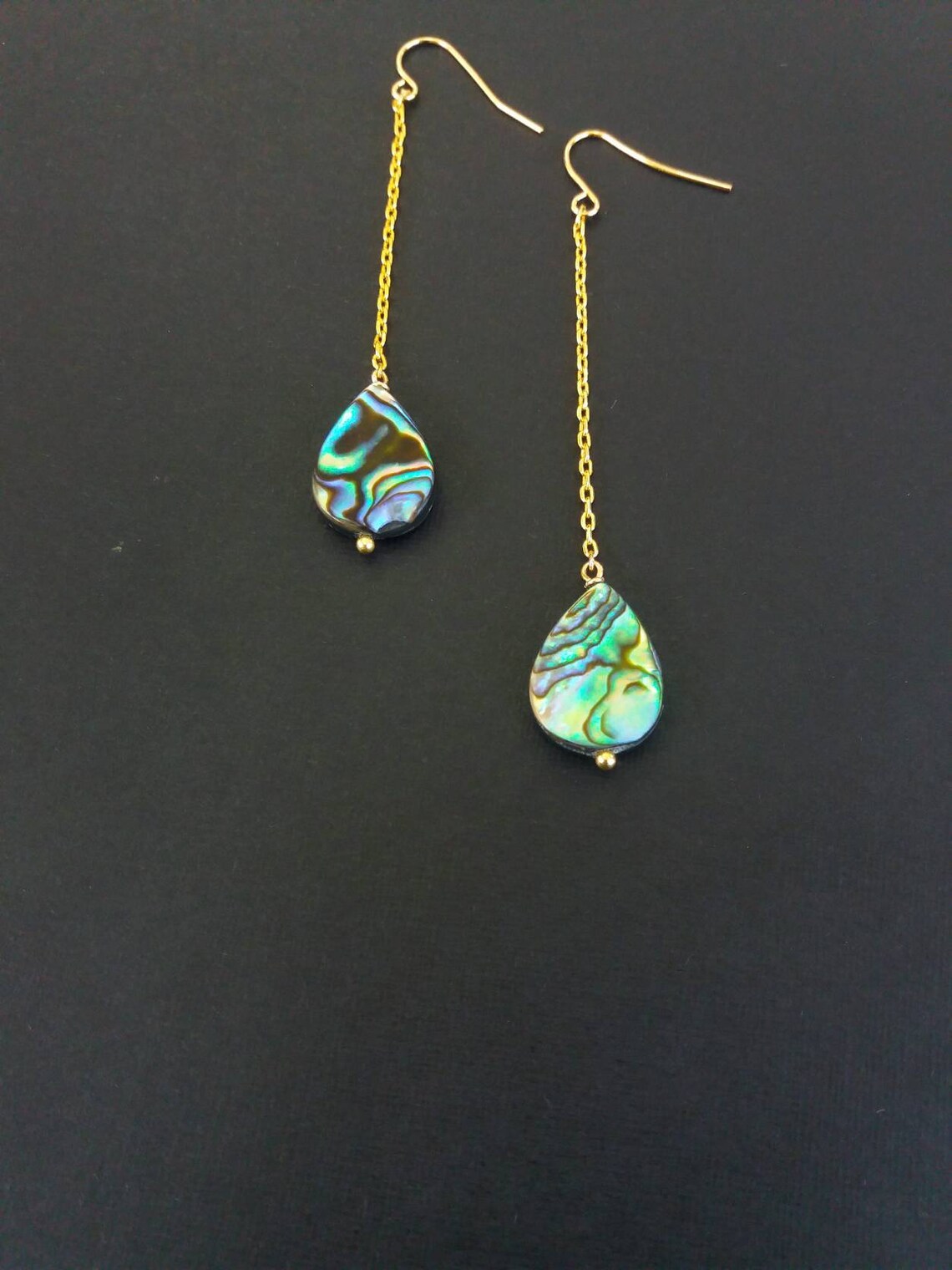 Teardrop Abalone Earrings Real Abalone Gold Filled Abalone | Etsy