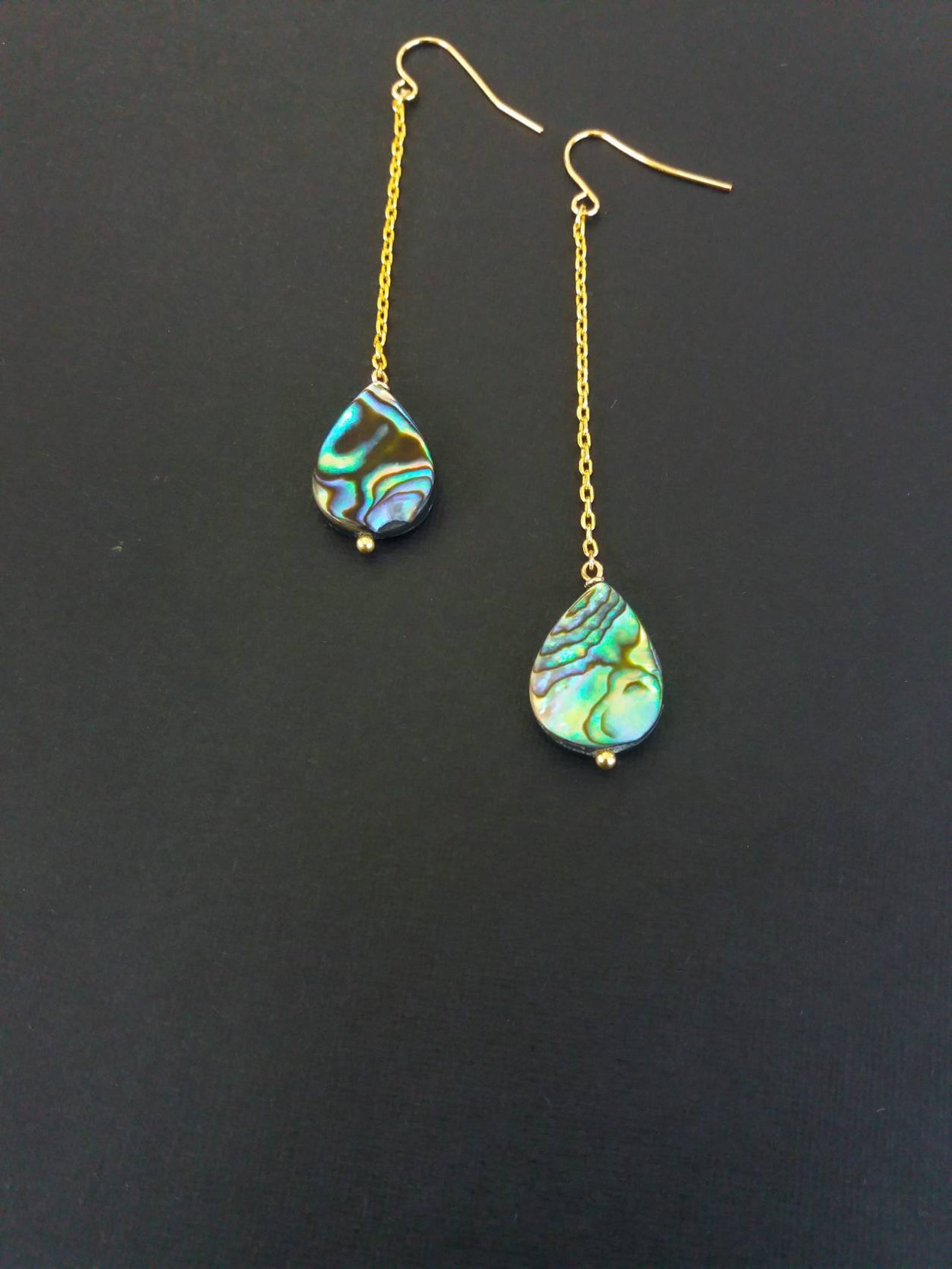 Teardrop Abalone Earrings Real Abalone Gold Filled Abalone Earrings ...