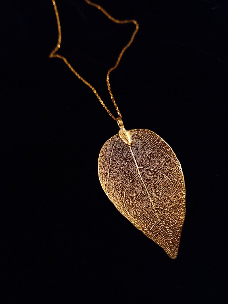 Real Leaf Necklace, 24K Gold Dipped Leaf Necklace, Real Leaf Jewelry ...