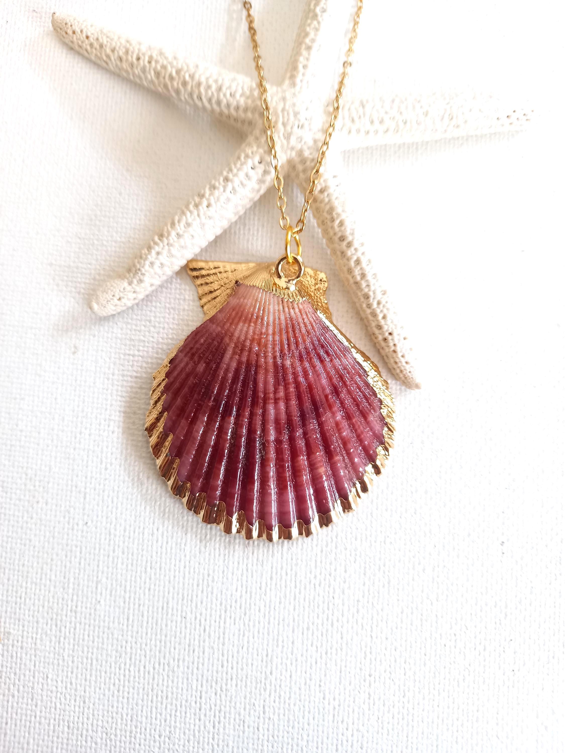 Scallop Shell Necklace Sea Shell Necklace Gift for Her Gold Shell Charm ...