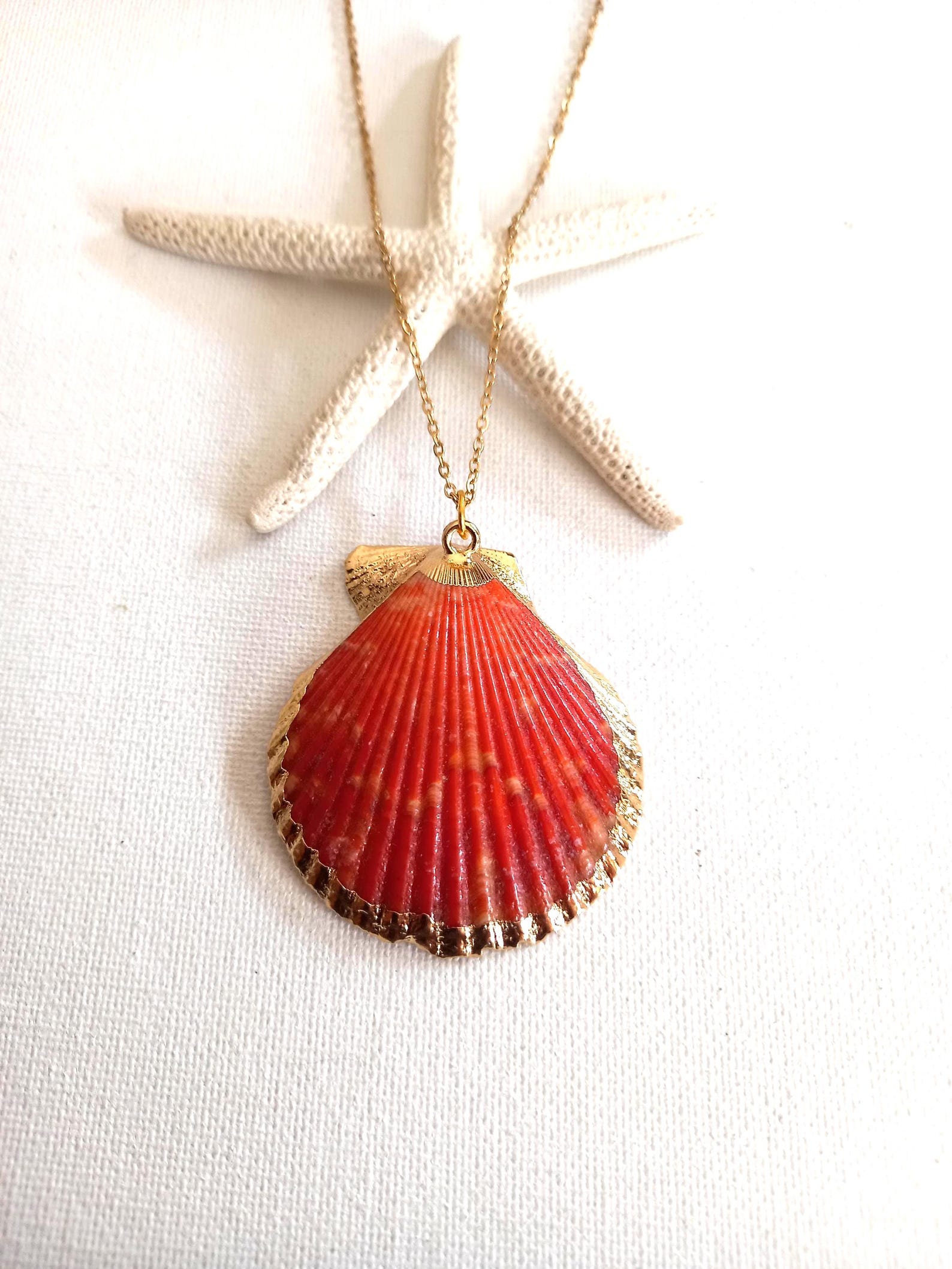 Scallop Shell Necklace Sea Shell Necklace Gift for Her Gold Shell Charm ...
