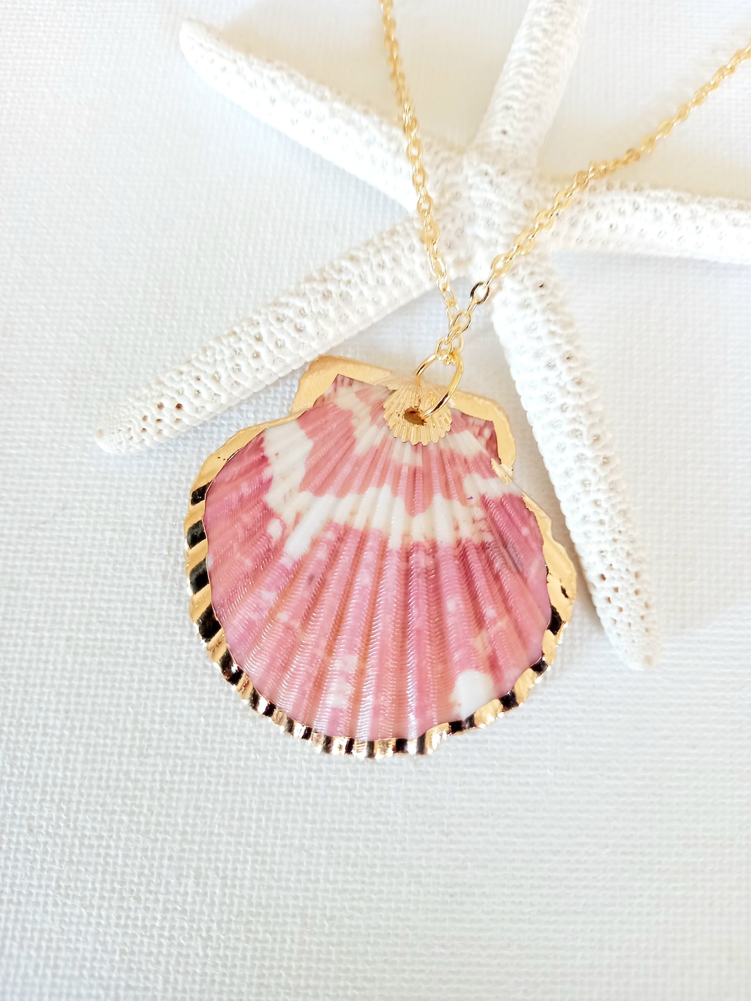 Scallop Shell Necklace Sea Shell Necklace Gift for Her Gold Shell Charm ...