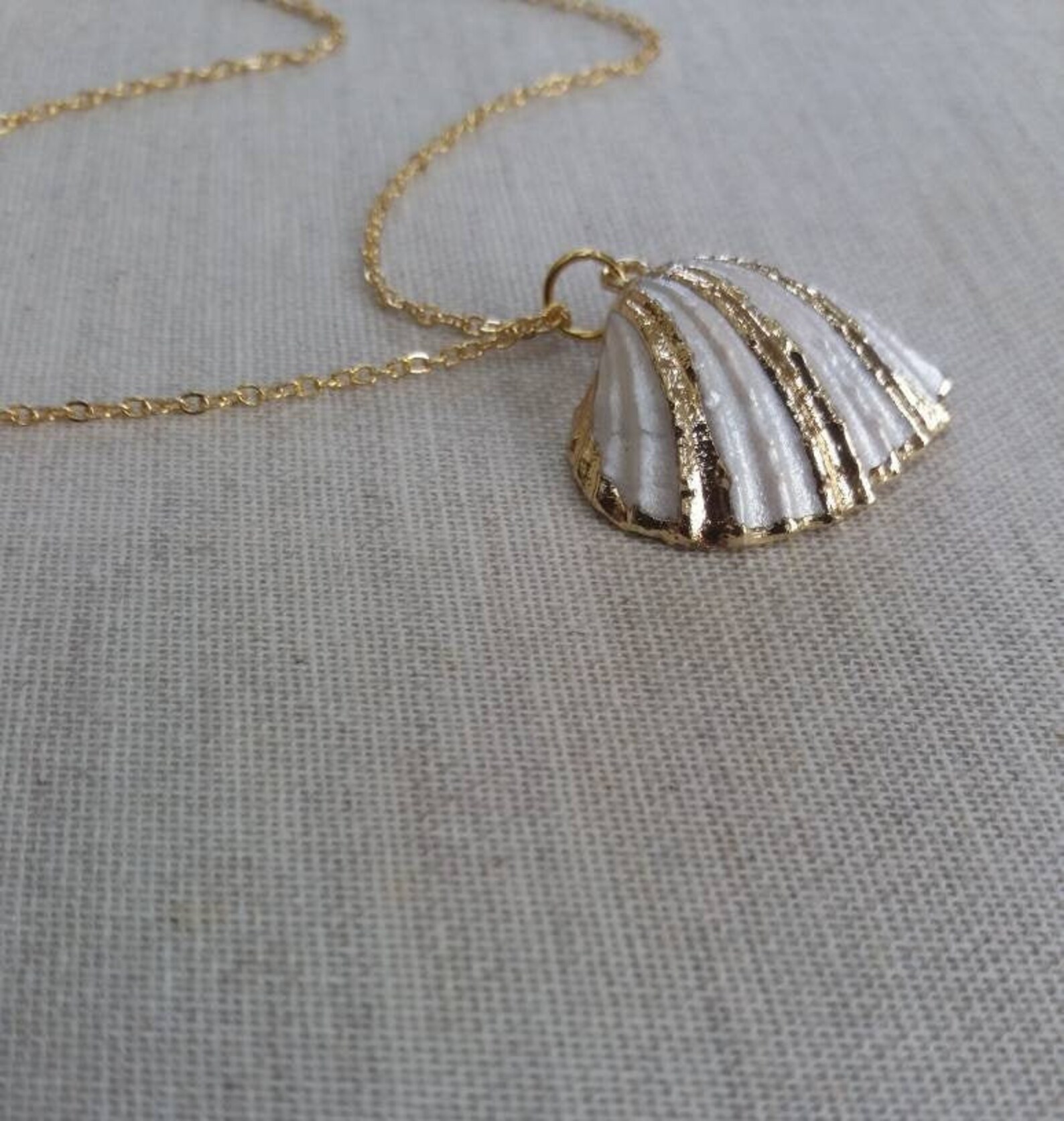 Sea Shell Necklace Gift for Her Gold Shell Charm Necklace - Etsy