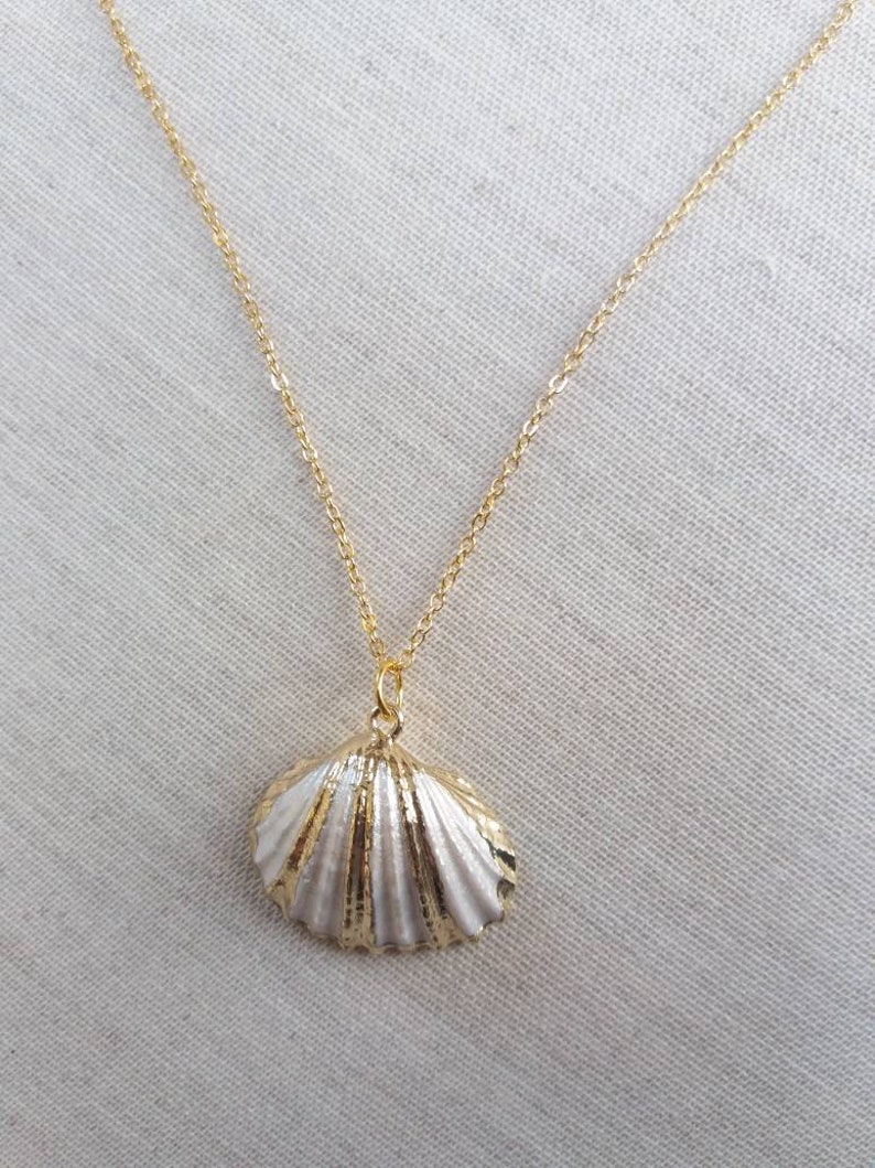 Sea Shell Necklace Gift for Her Gold Shell Charm Necklace - Etsy