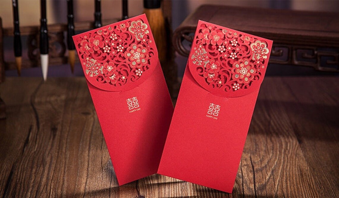 50 X Wedding Red Packet Double Happiness Chinese Wedding - Etsy