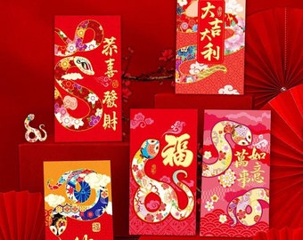 Set of 10 - 2 Designs CNY Red Packet - Year of the Snake - 2025 Chinese ...