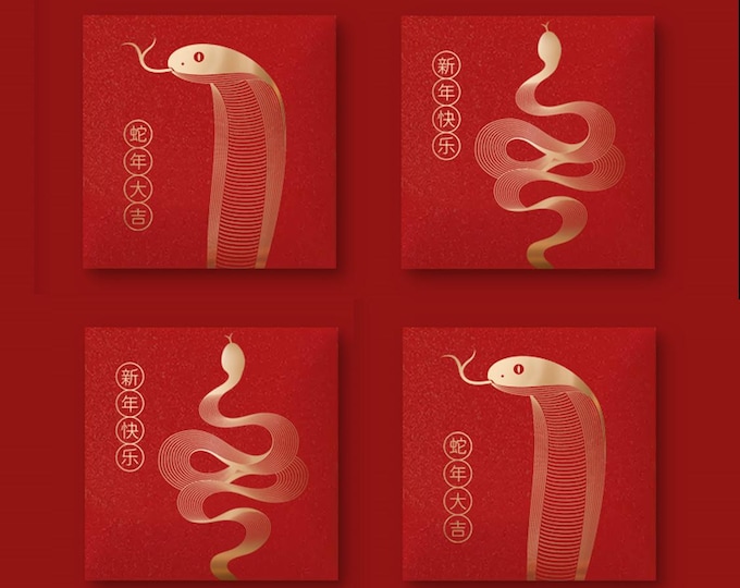 Reserved for Zoe X 2 Designs CNY Red Packet - Year of the Snake - 2025 ...