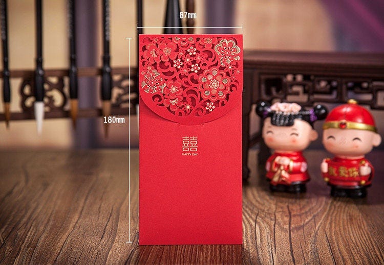 50 X Wedding Red Packet Double Happiness Chinese Wedding - Etsy