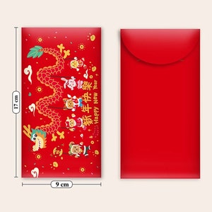 Set of 20 2 Designs CNY Red Packet Year of the Dragon 2024 Chinese New ...