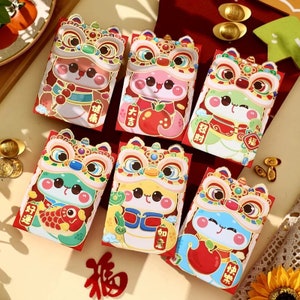 Set of 36 6 Designs CNY Red Packet Year of the Snake 2025 Chinese New ...