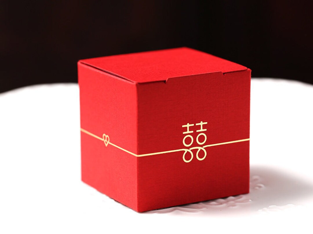 100 X Wedding Favor Box Double Happiness Tie the Knot Chinese Wedding ...