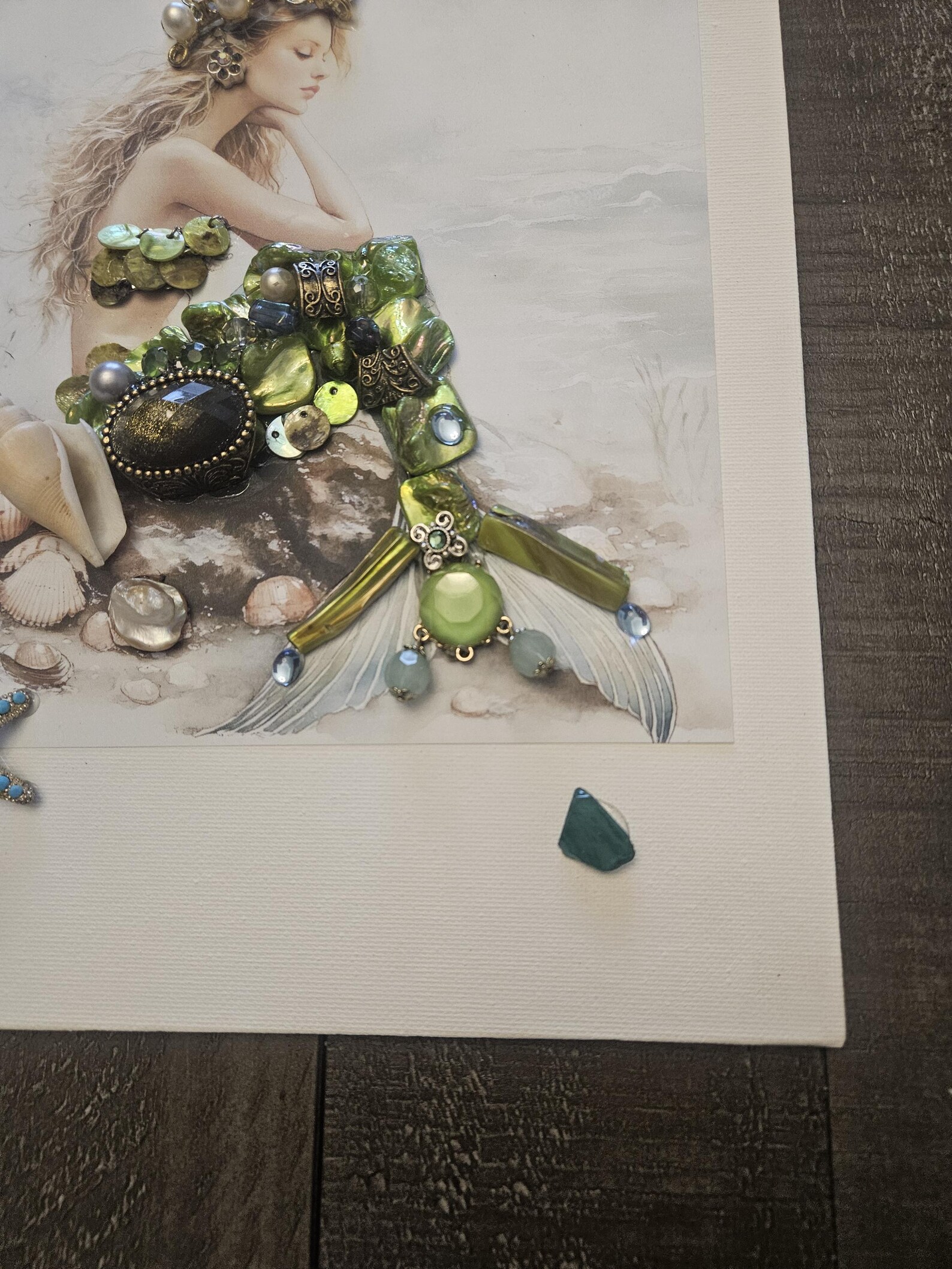 Katia - Mermaid Artisan Bejeweled Canvas Print Art Wall Decor Fashion ...