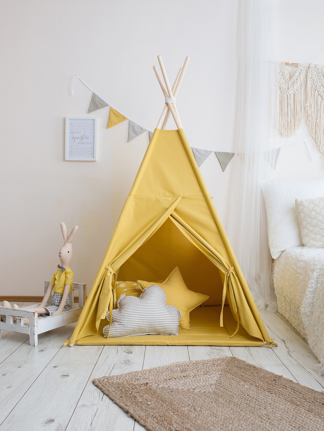 Mustard Tipi Tent, High Quality Teepee, Kids Tipi - Etsy