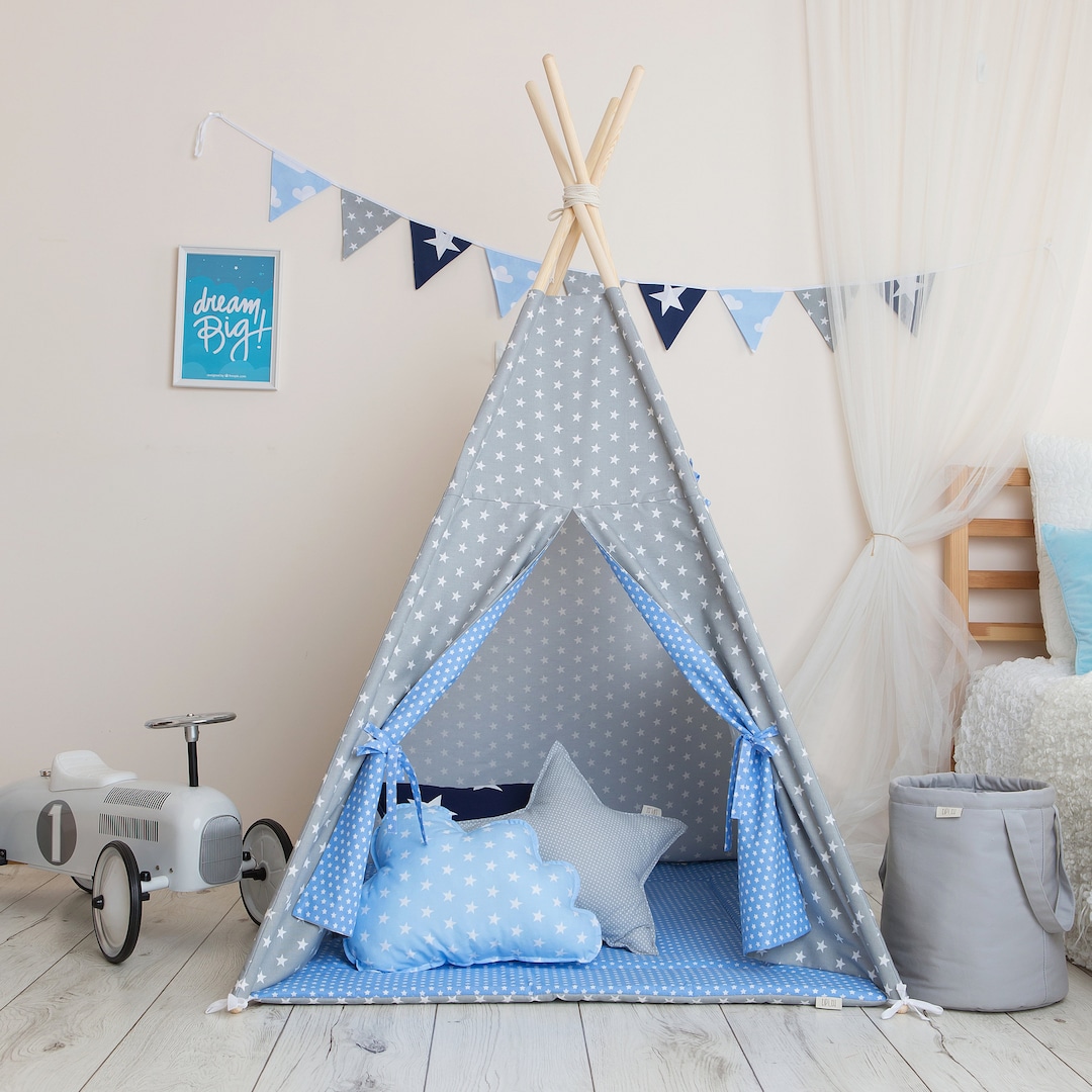 Tipi de estrellas grises y azules, tienda tipi de alta calidad, tienda ...