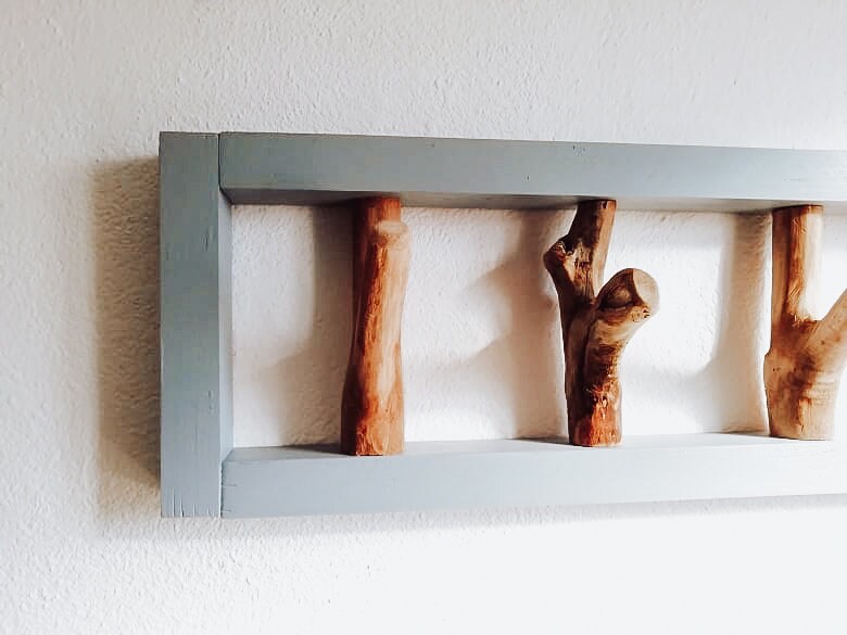 Wood Tree Branch Hook Coat Rack Mounted Garment Rustic Frame | Etsy