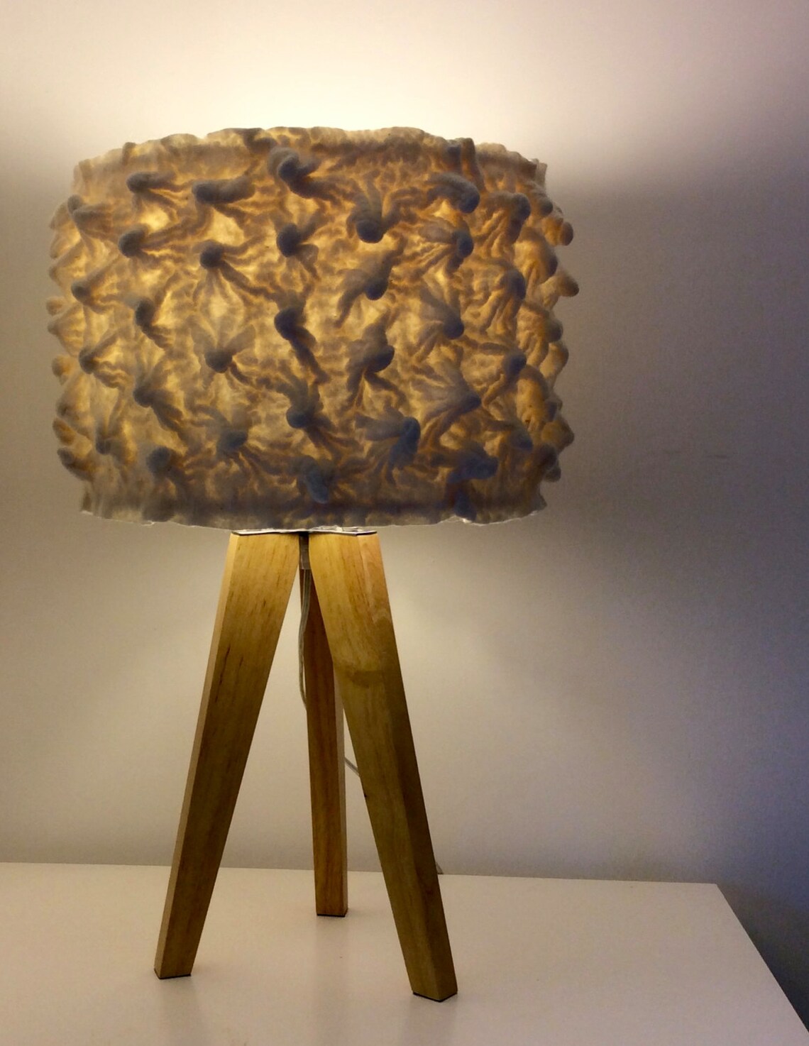 Spike Caterpillar Lampshade: Hand Felted Textured Shade Modern Design ...