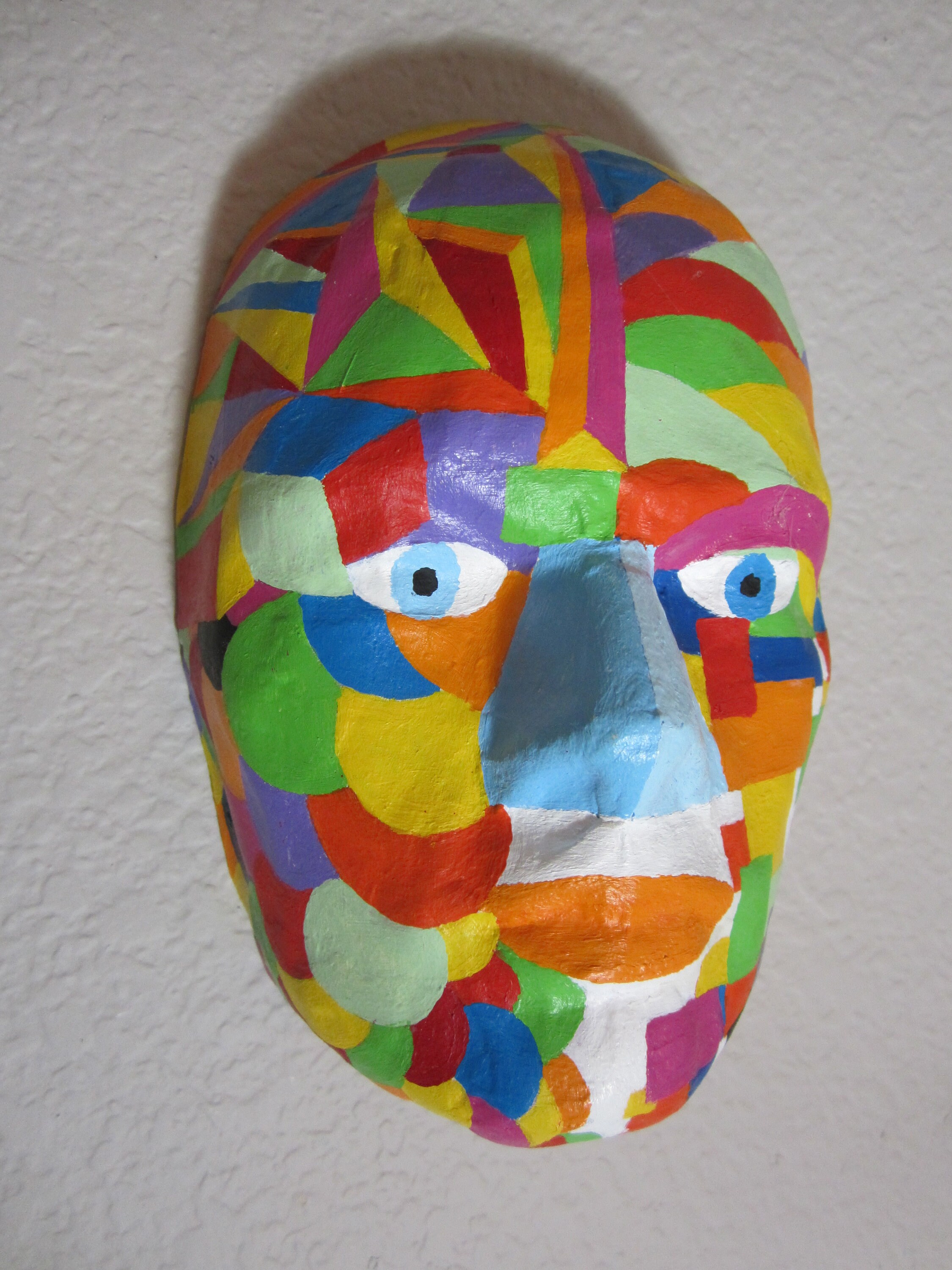 Hand Painted Mask Face Folk Art Wall Art Modern Cubist Pop Art - Etsy