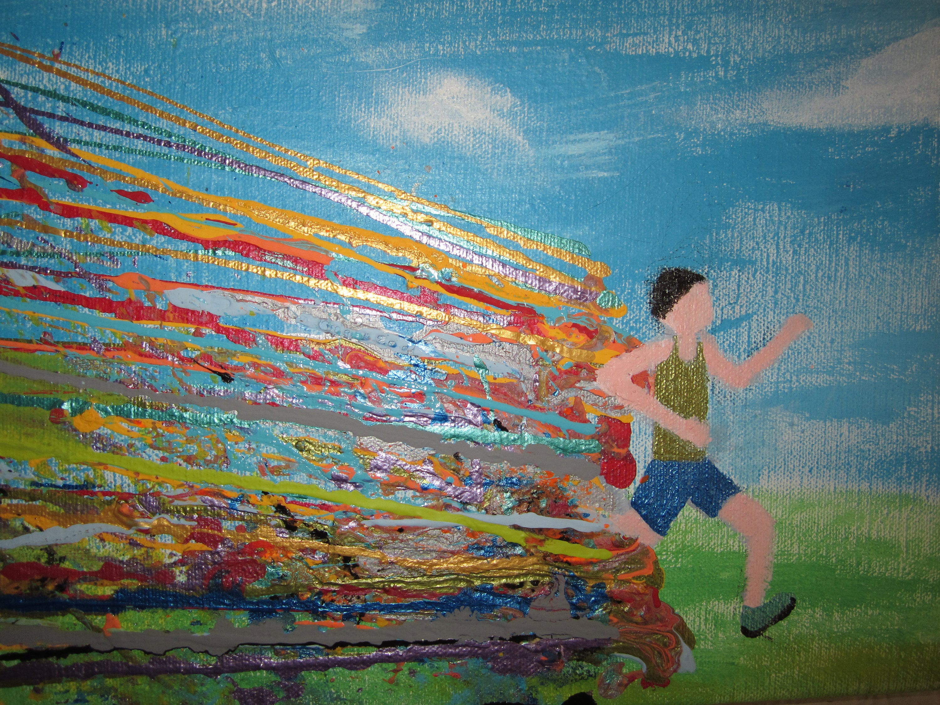 Runner Original Pop Art Painting on Canvas Outsider Art Contemporary ...
