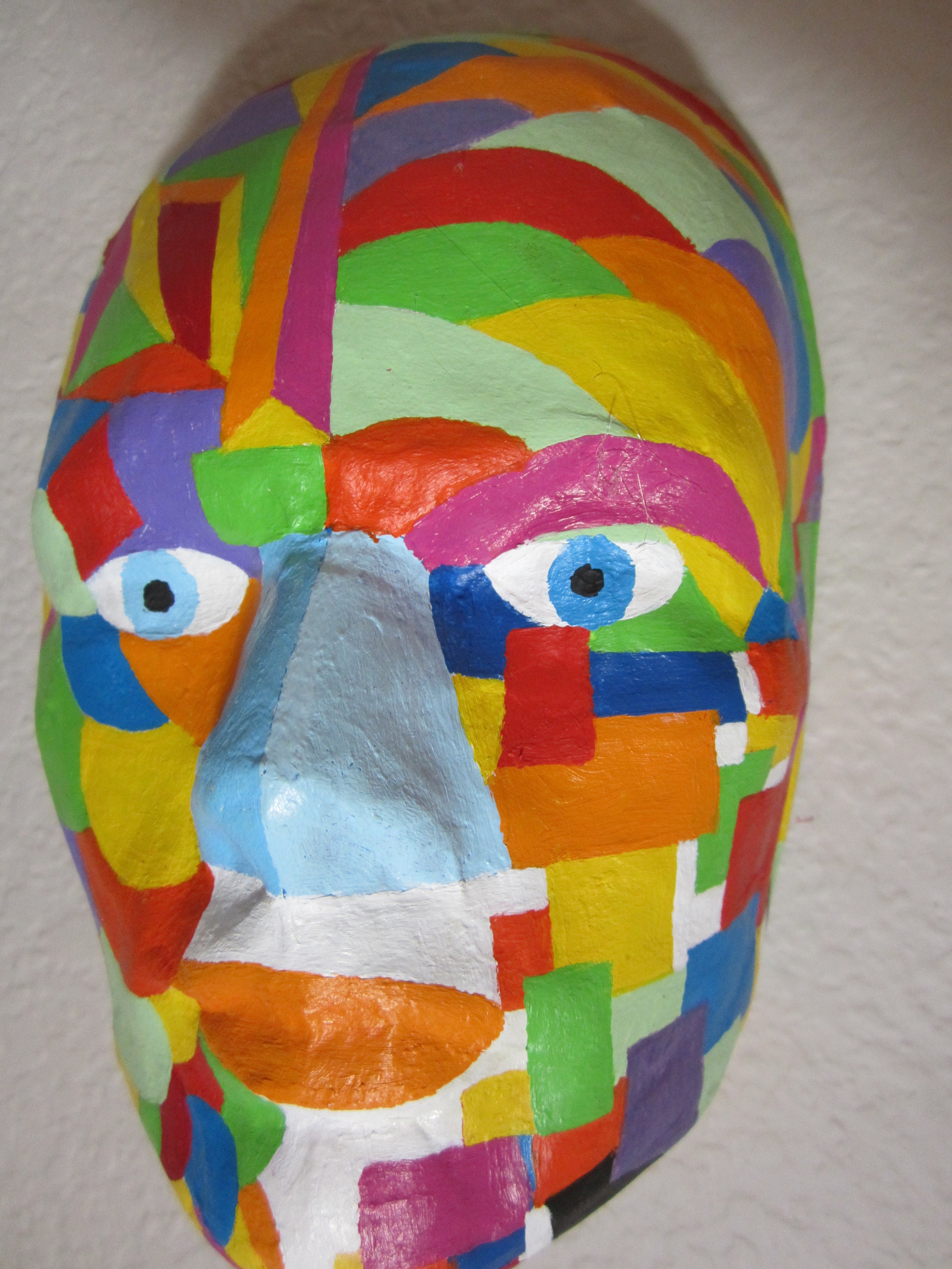 Hand Painted Mask Face Folk Art Wall Art Modern Cubist Pop Art - Etsy