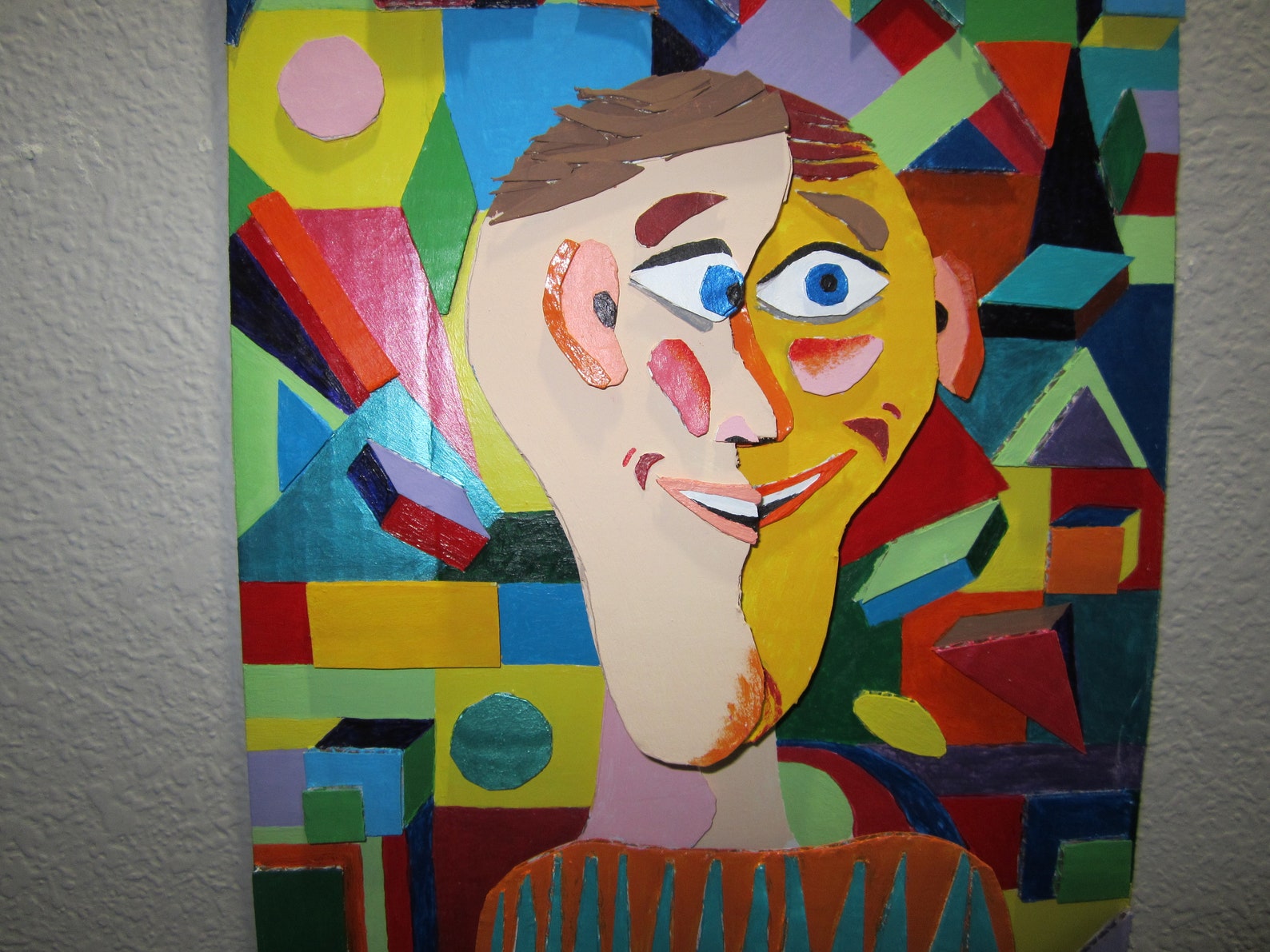 Picasso Influenced Cubist Construction Painting From Recycled Materials ...