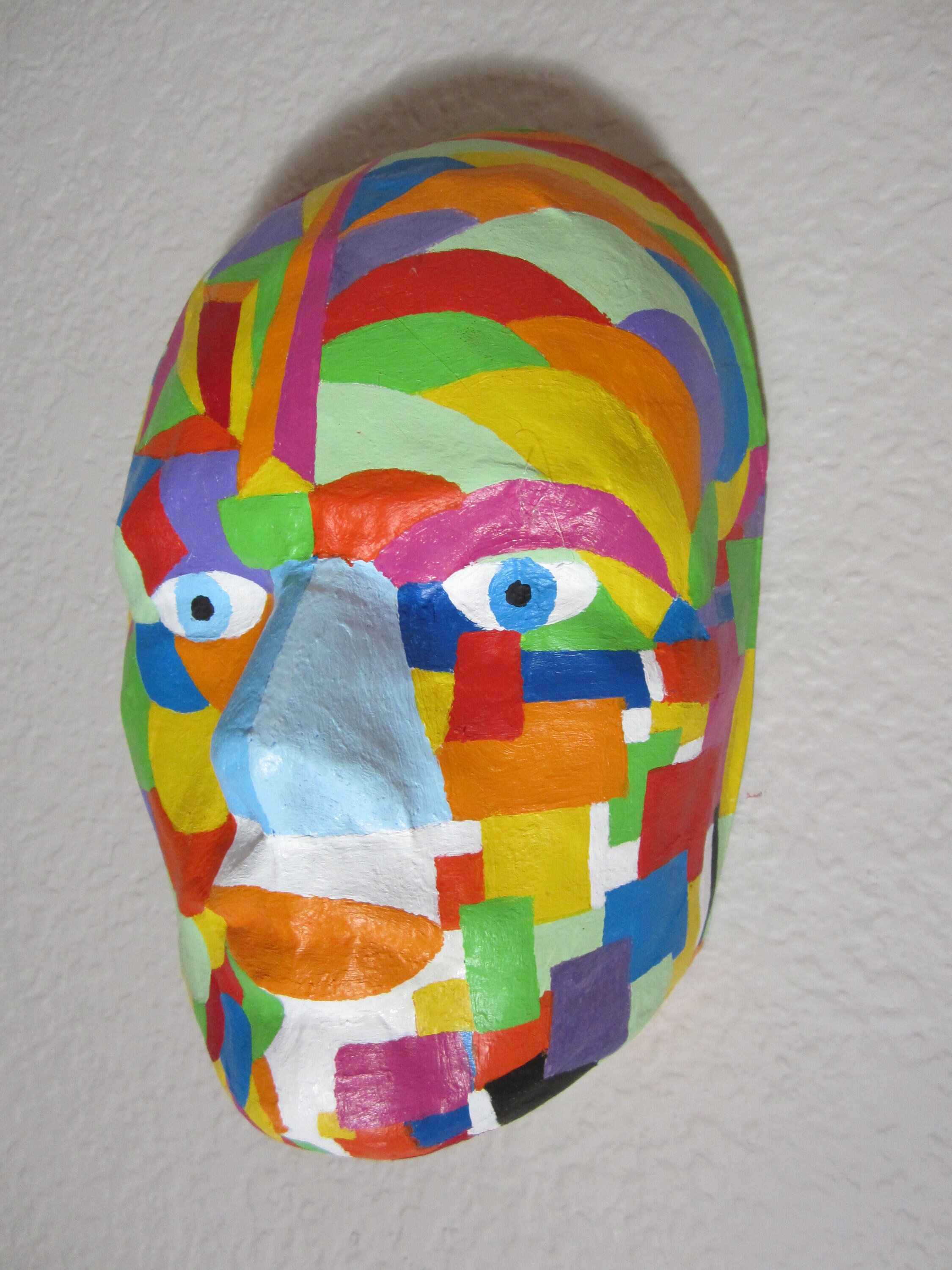 Hand Painted Mask Face Folk Art Wall Art Modern Cubist Pop Art - Etsy