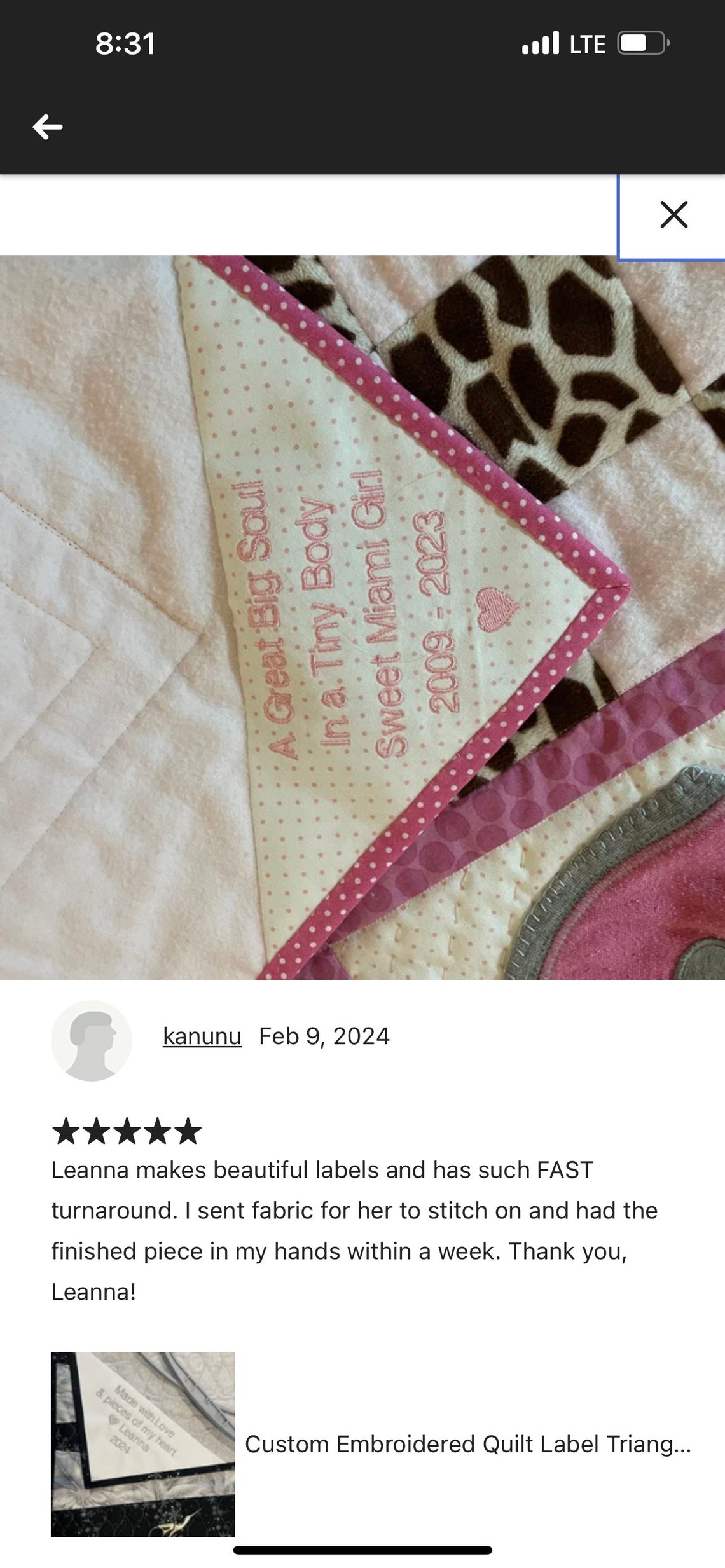 Custom Embroidered Quilt Label Triangular Corner Label Fabric ...