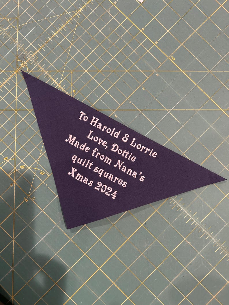 Custom Embroidered Quilt Label Triangular Corner Label Fabric ...