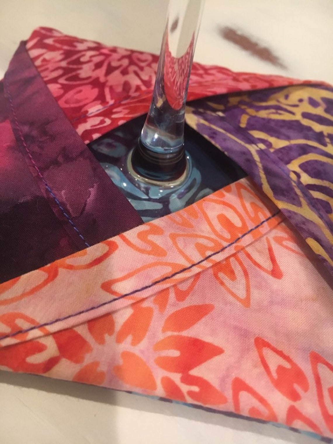Wine Glass Coasters Set Of 4 Modern Handmade Coasters Pink Etsy
