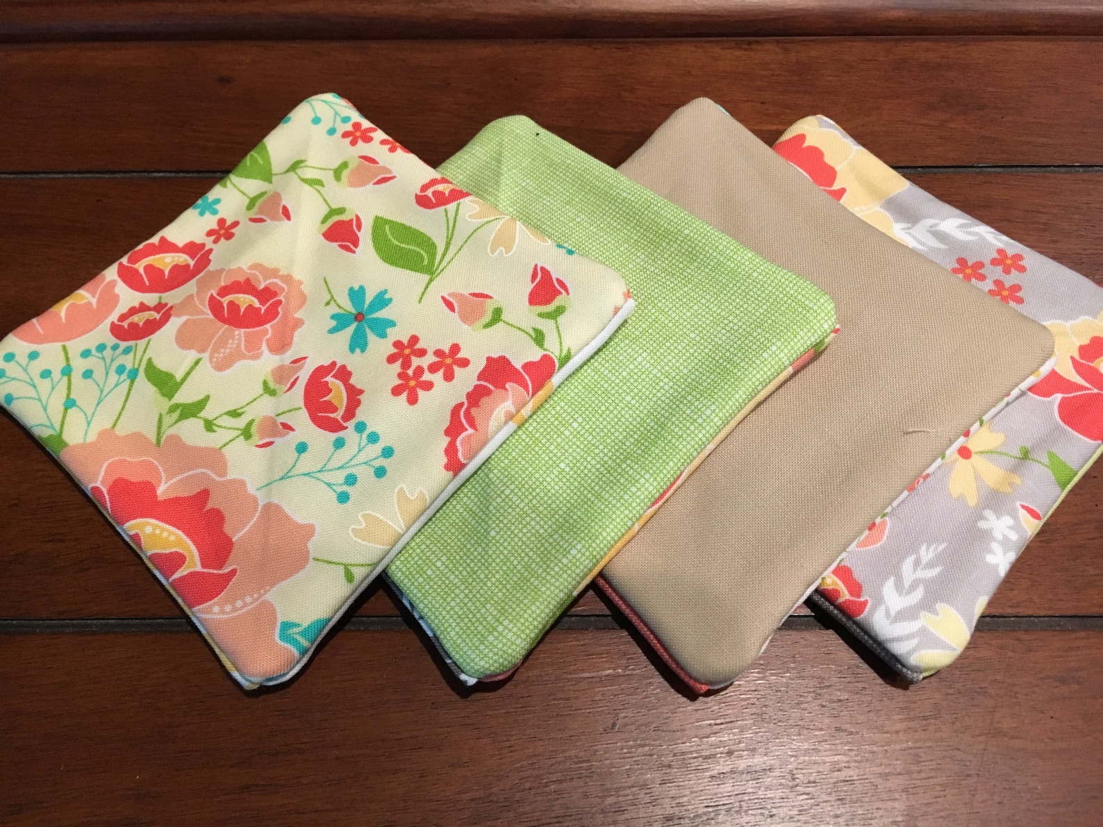 Coaster Set Bright Folded Fabric Coasters Set of 4 Handmade | Etsy