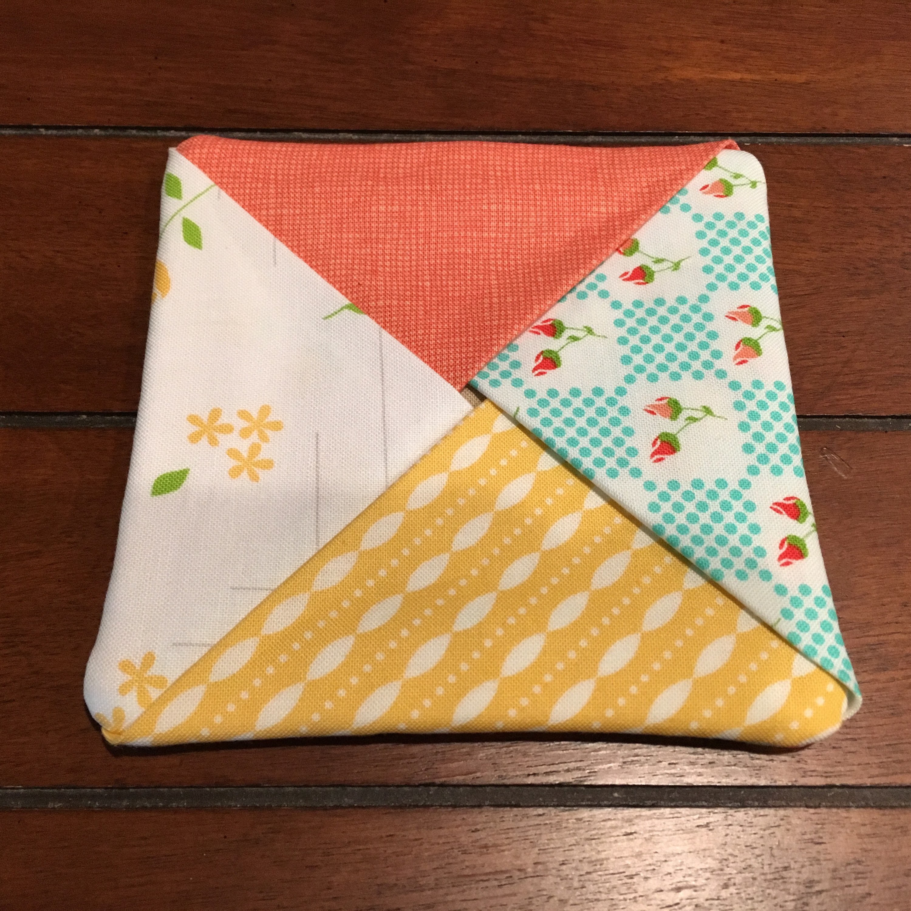 Coaster Set Bright Folded Fabric Coasters Set of 4 Handmade | Etsy