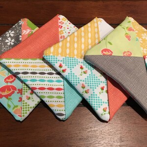 Coaster Set Bright Folded Fabric Coasters Set of 4 Handmade Square ...