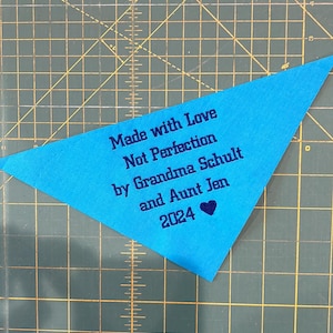 Custom Embroidered Quilt Label Triangle Corner Pocket Label ...