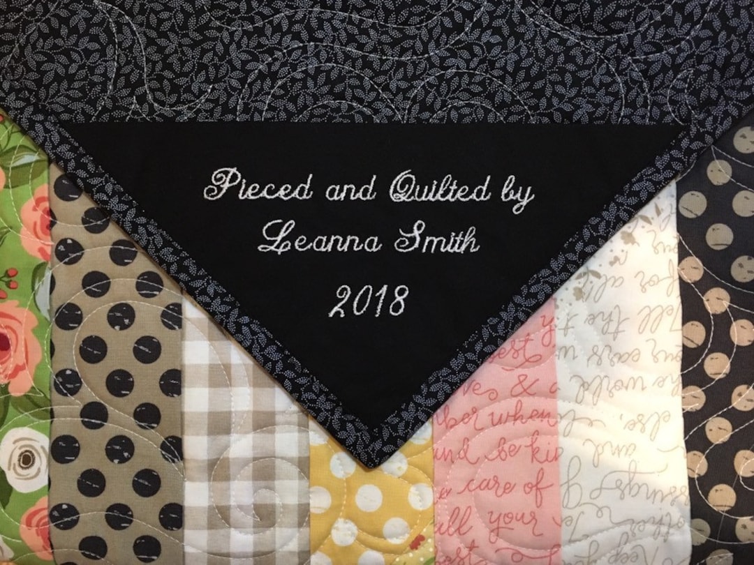 Custom Quilt Labels Set of 5 Personalized Embroidered Corner Quilt ...