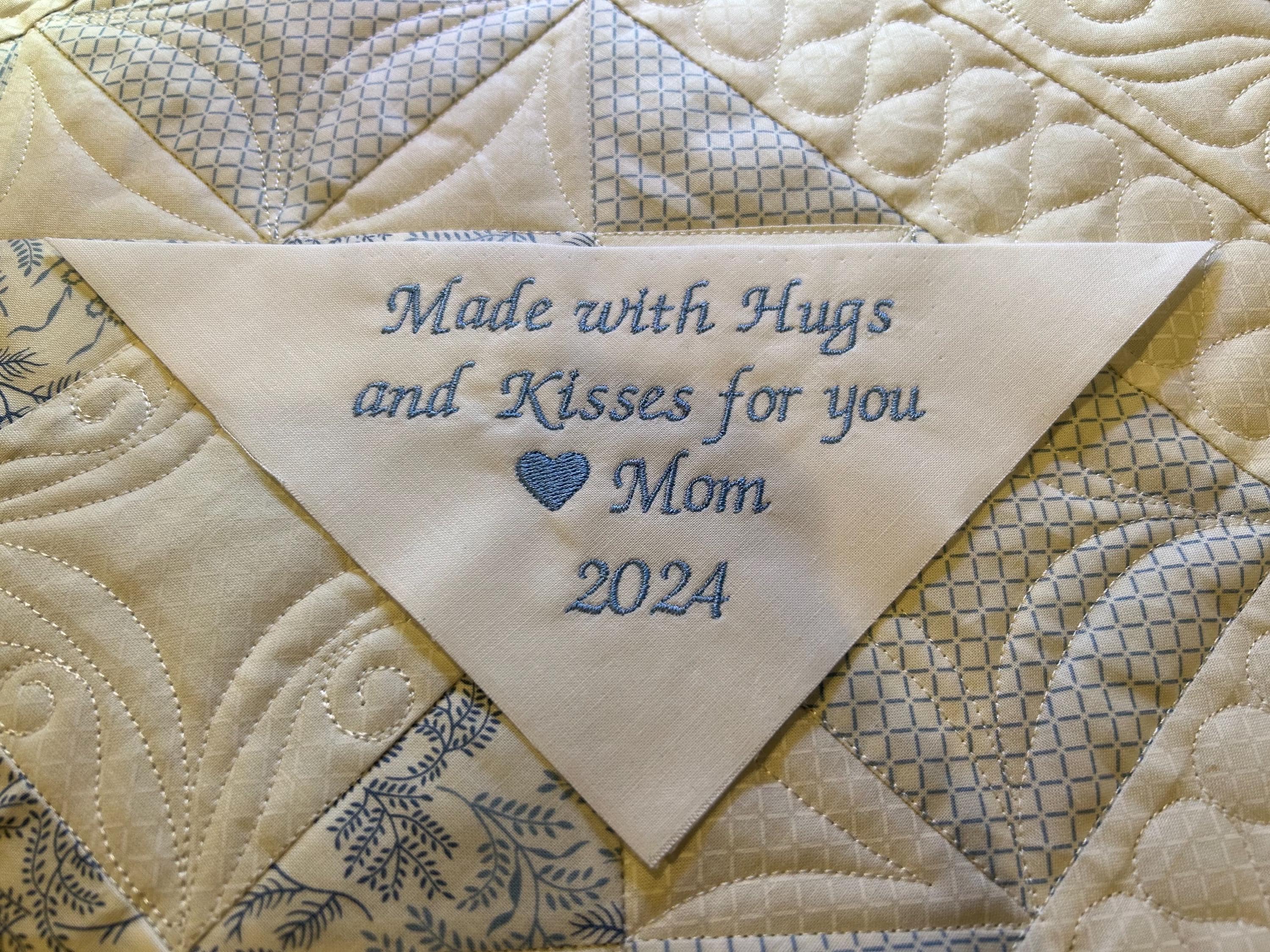 Embroidered Quilt Label for Quilts Quality Custom Embroidery Triangle ...