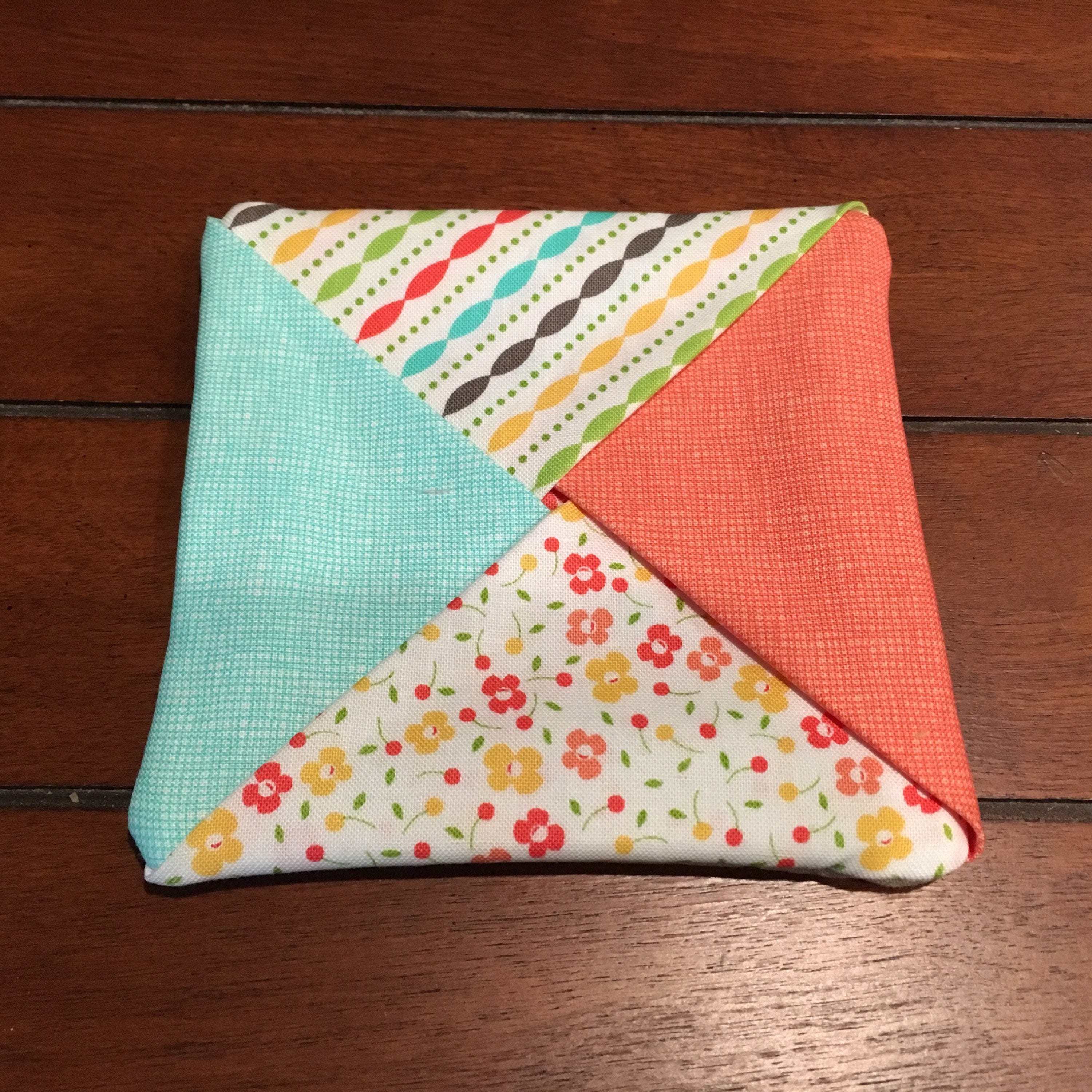 Coaster Set Bright Folded Fabric Coasters Set of 4 Handmade | Etsy