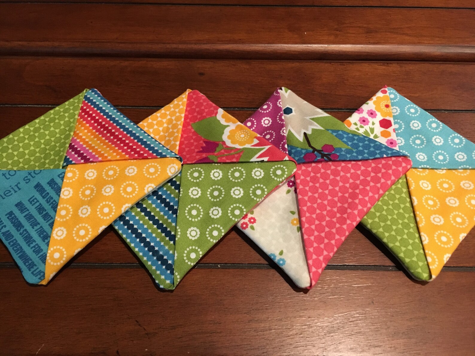 Coaster Set Folded Fabric Coasters Set of 4 Handmade Square - Etsy