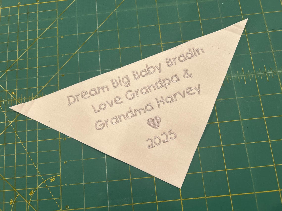 Custom Embroidered Quilt Label Triangular Corner Label Fabric ...