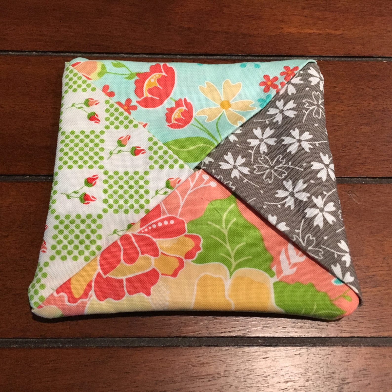 Coaster Set Bright Folded Fabric Coasters Set of 4 Handmade Square ...