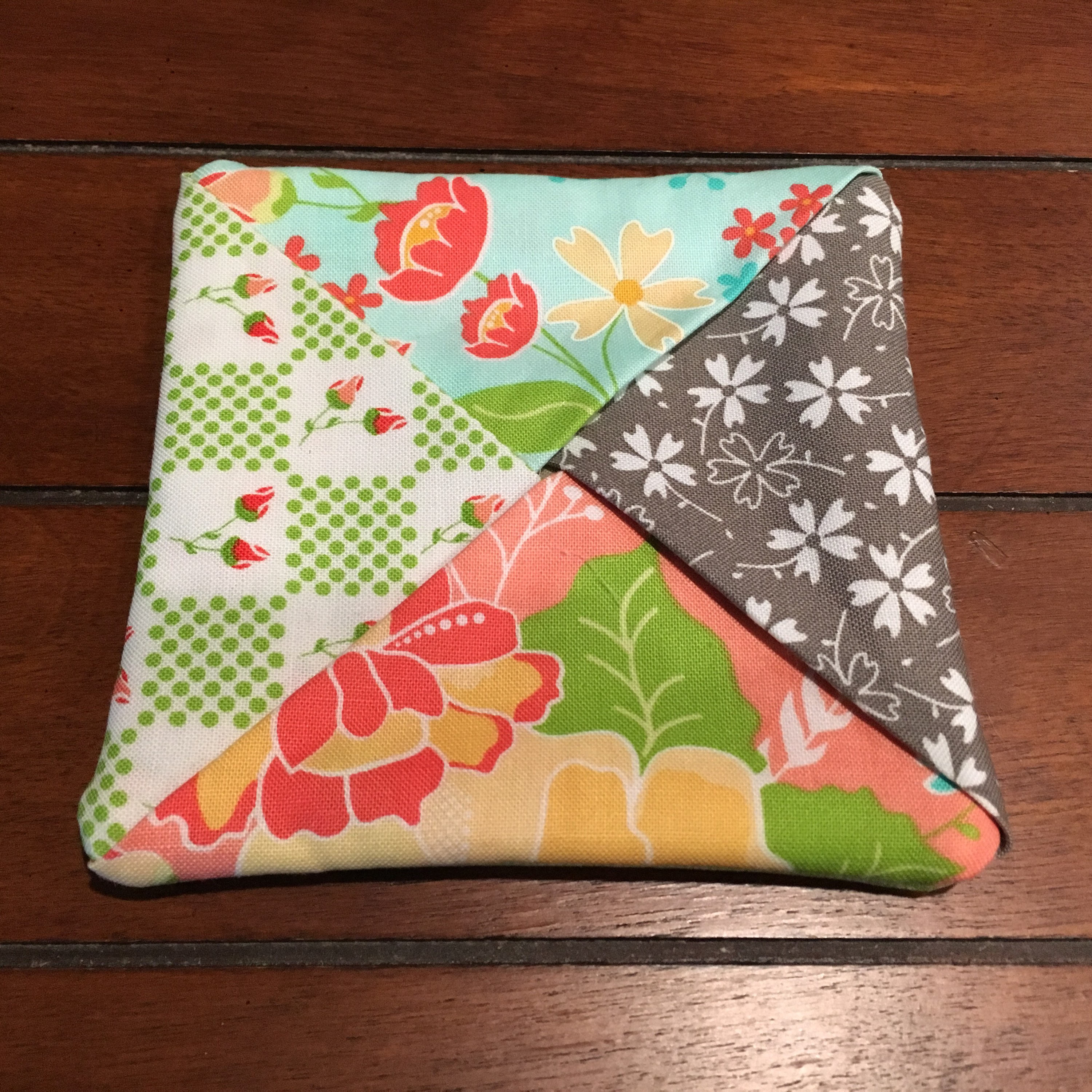 Coaster Set Bright Folded Fabric Coasters Set of 4 Handmade | Etsy