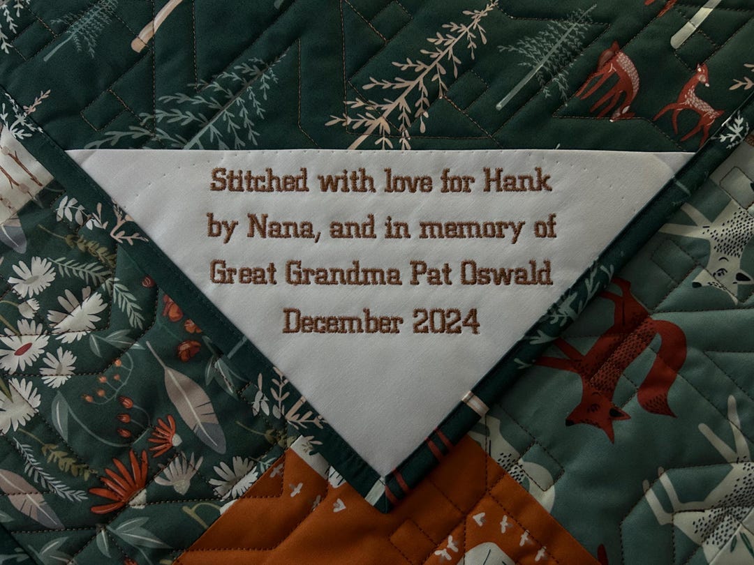 Custom Embroidered Quilt Label Triangle Corner Pocket Label ...