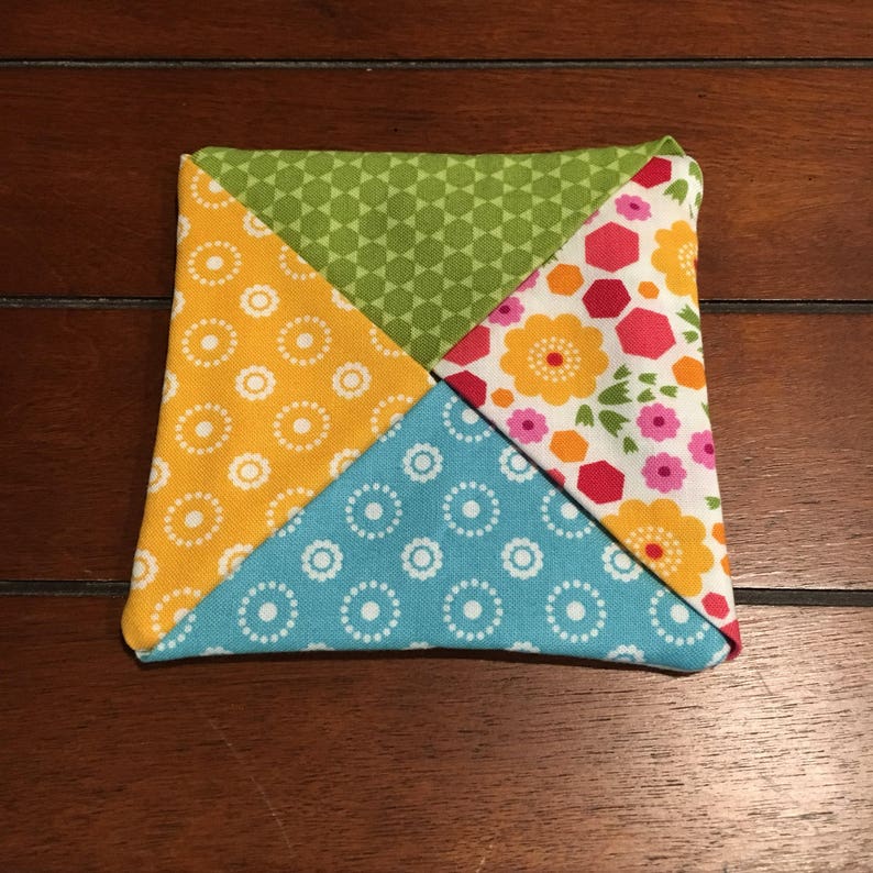 Coaster Set Folded Fabric Coasters Set of 4 Handmade Square - Etsy